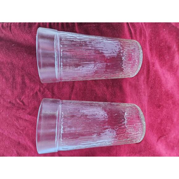Dining | Vintage Kerr Tree Bark Textured Drinking Glasses Set Of 2 Mcm ...